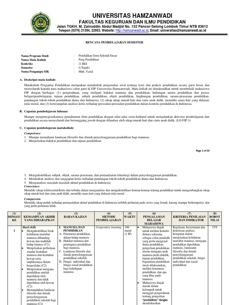 Rps. Pengantar Pendidikan | PDF | Sains & Matematika