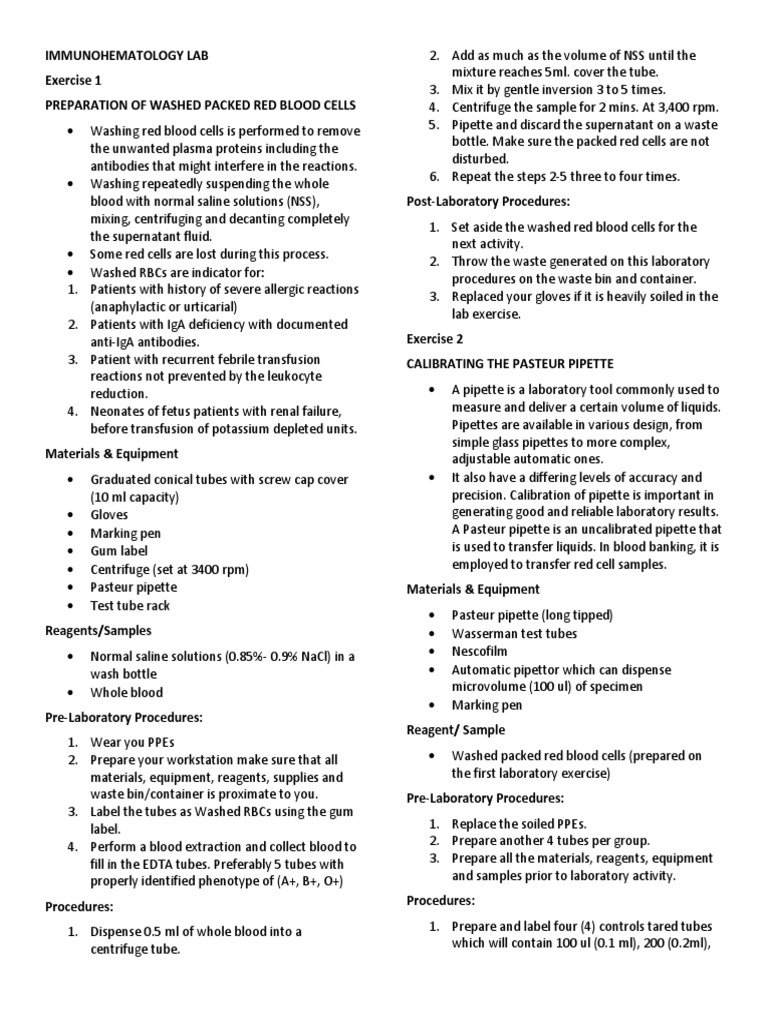 Lab Ex. 1 5 | PDF | Serology | Hematology