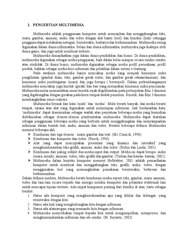 Konsep Dasar Multimedia | PDF
