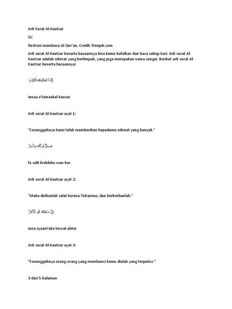 Mengenal Surat Al-Kautsar | PDF