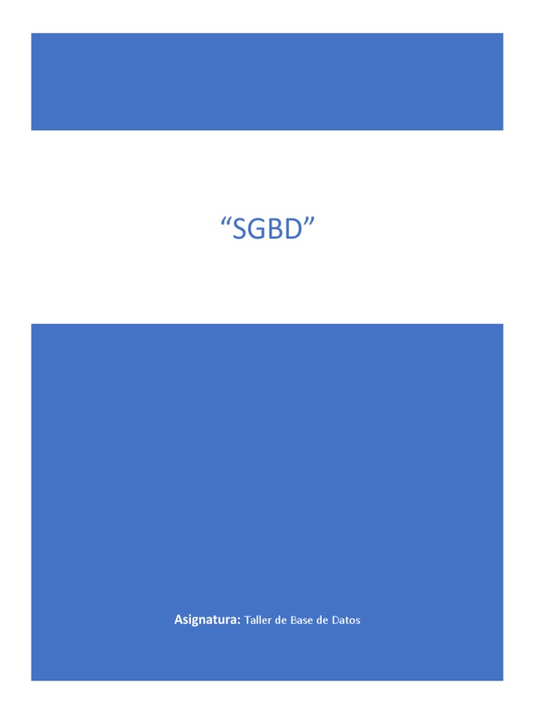 SGBD | PDF | Mi sql | Gestión de tecnología de la información