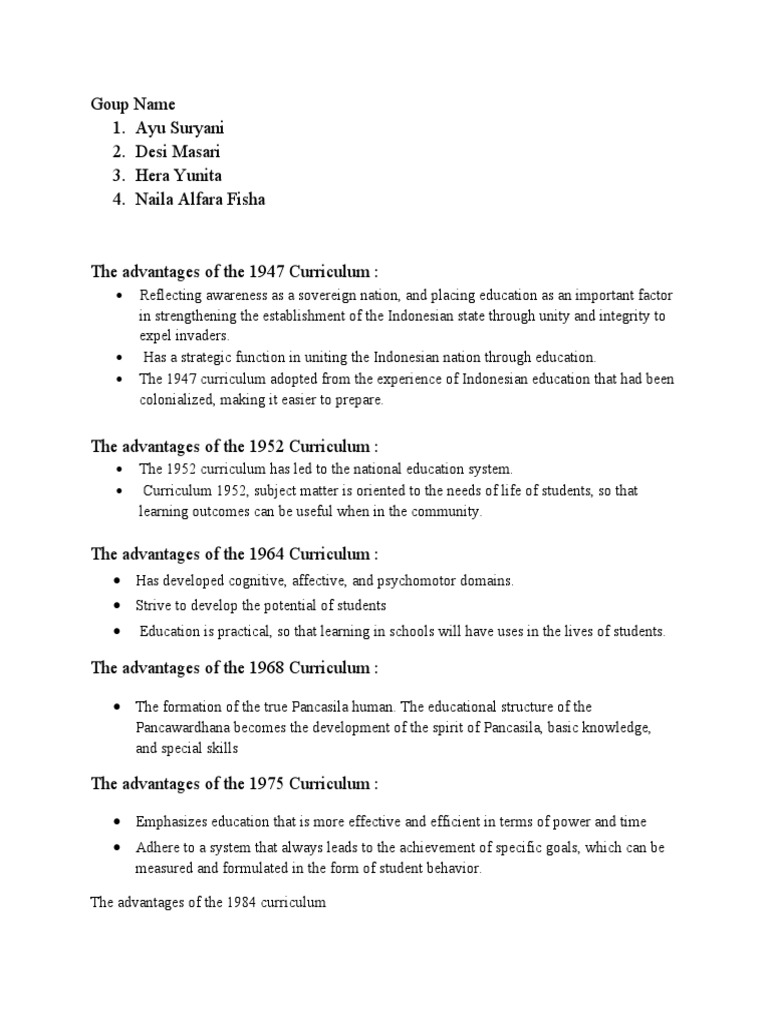 The Advantages and Weakness Curriculum | PDF | Curriculum | Competence ...