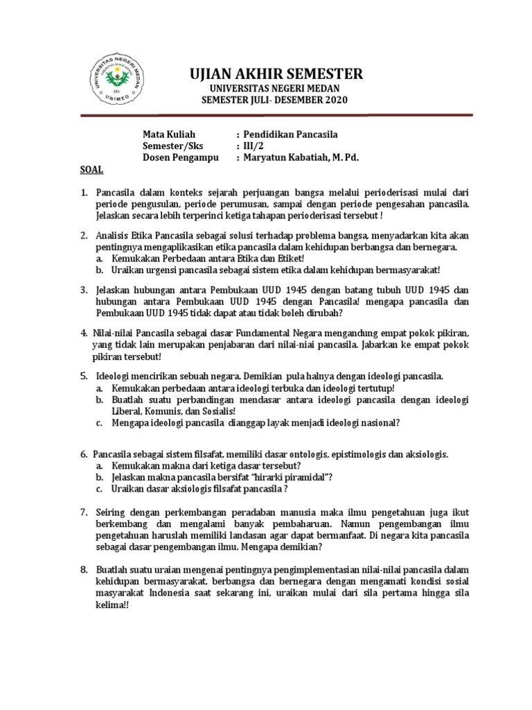 UAS Pend. Pancasila Edward 7193510038 | PDF