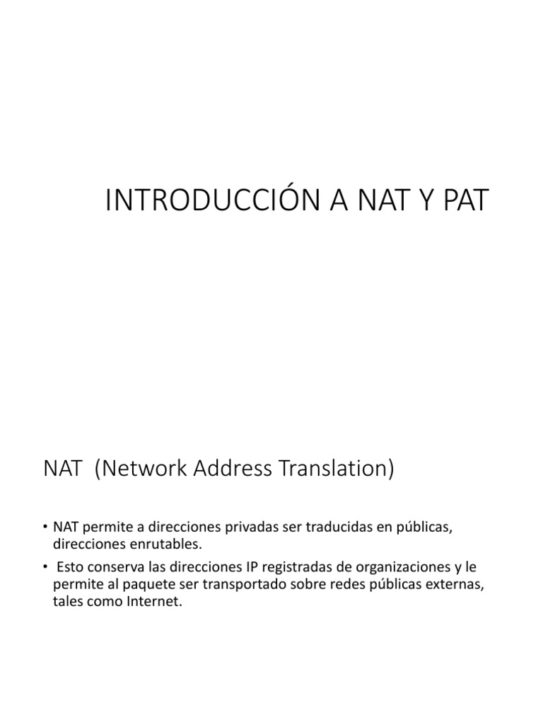 Introducción A Nat y Pat | PDF | Enrutador (Computación) | Dirección IP
