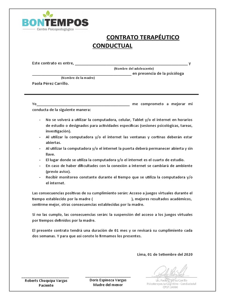 Contrato Conductual | PDF