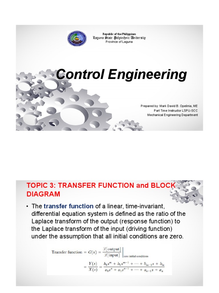 Control Engineering: Laguna State Polytechnic University | PDF ...