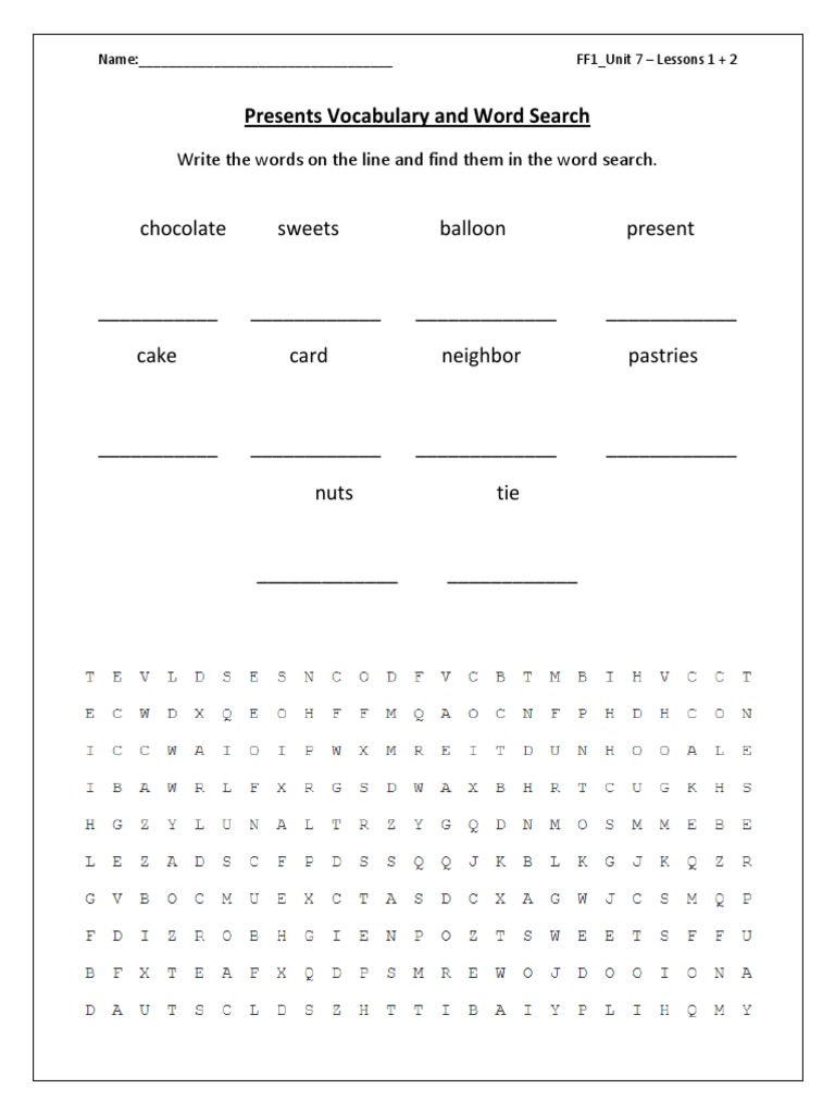 Unit 7 - Lessons 1 + 2 - Vocabulary Worksheet | PDF