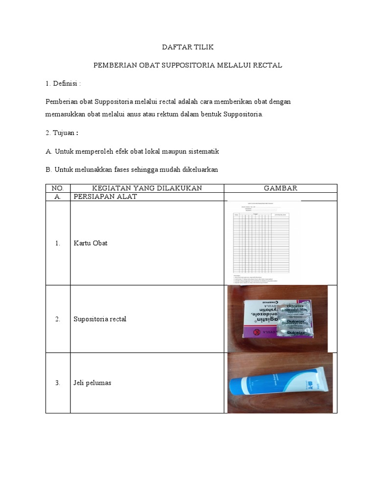 DATIK PEMBERIAN OBAT SUPPOSITORIA Kel 3 | PDF | Kesehatan Holistik