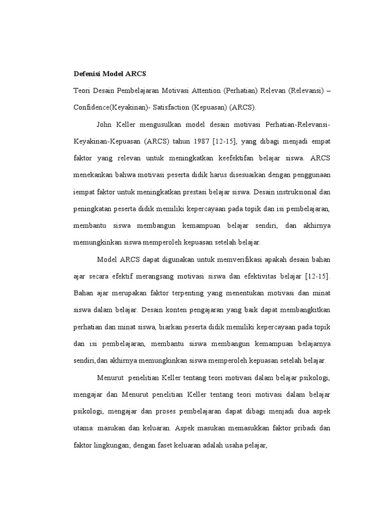 Penerapan Model ARCS dalam Pembelajaran | PDF