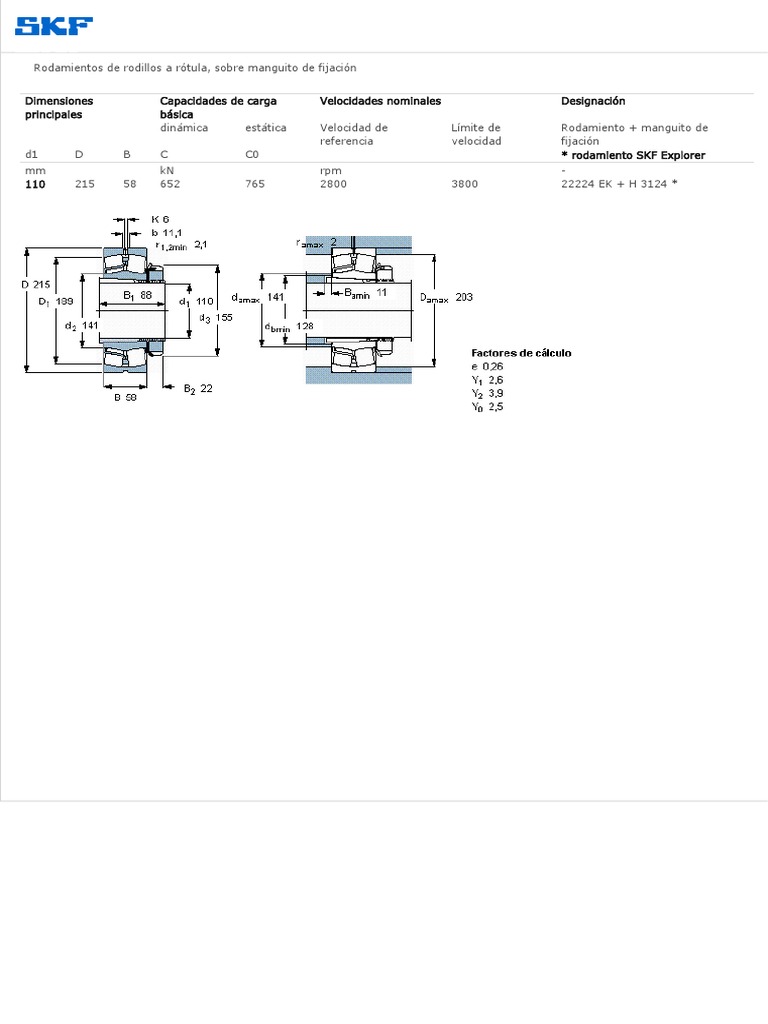 Spherical Roller Bearings, On An Adapter Sleeve - 22224 EK H 3124 | PDF