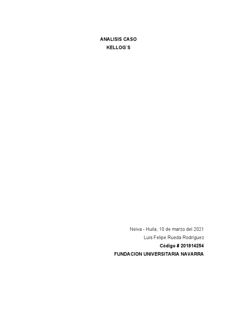 Trabajo Caso Kellog's Fase 3 | PDF | Producto (Negocio) | Los consumidores