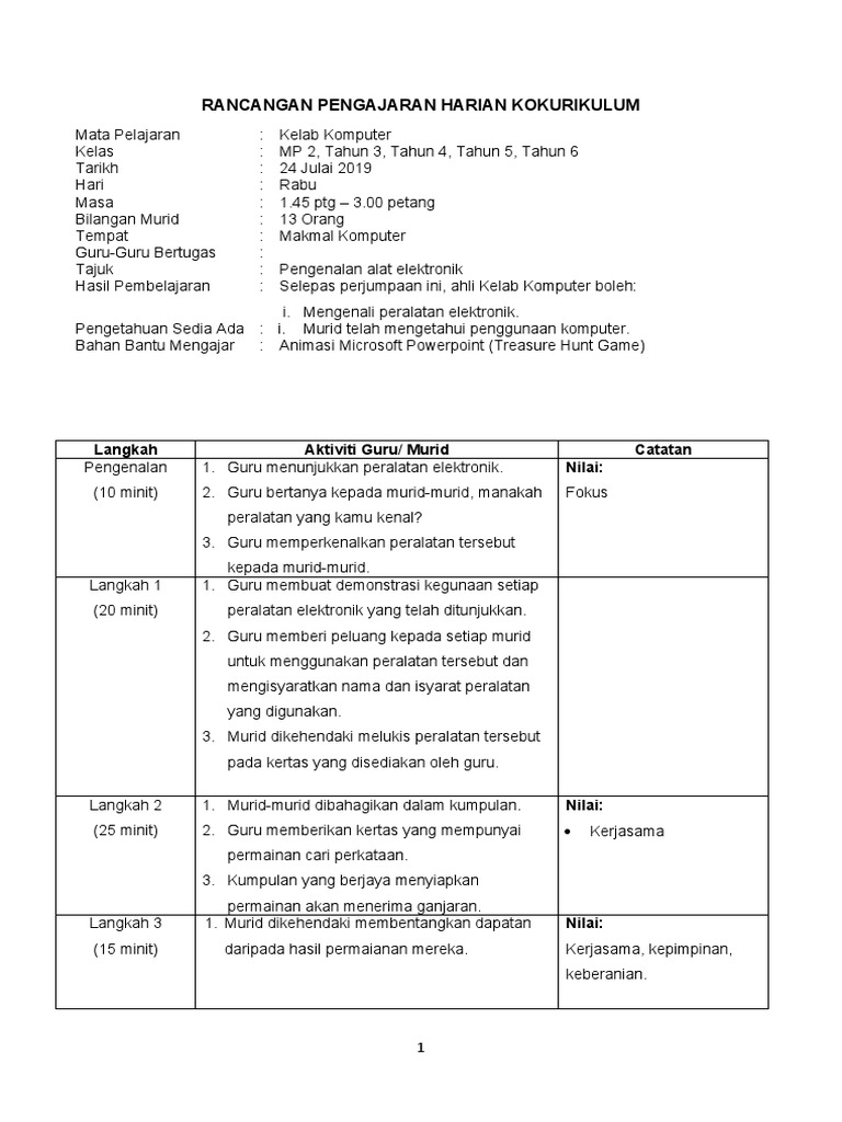 RPH Kelab Komputer 24.7.2019 | PDF