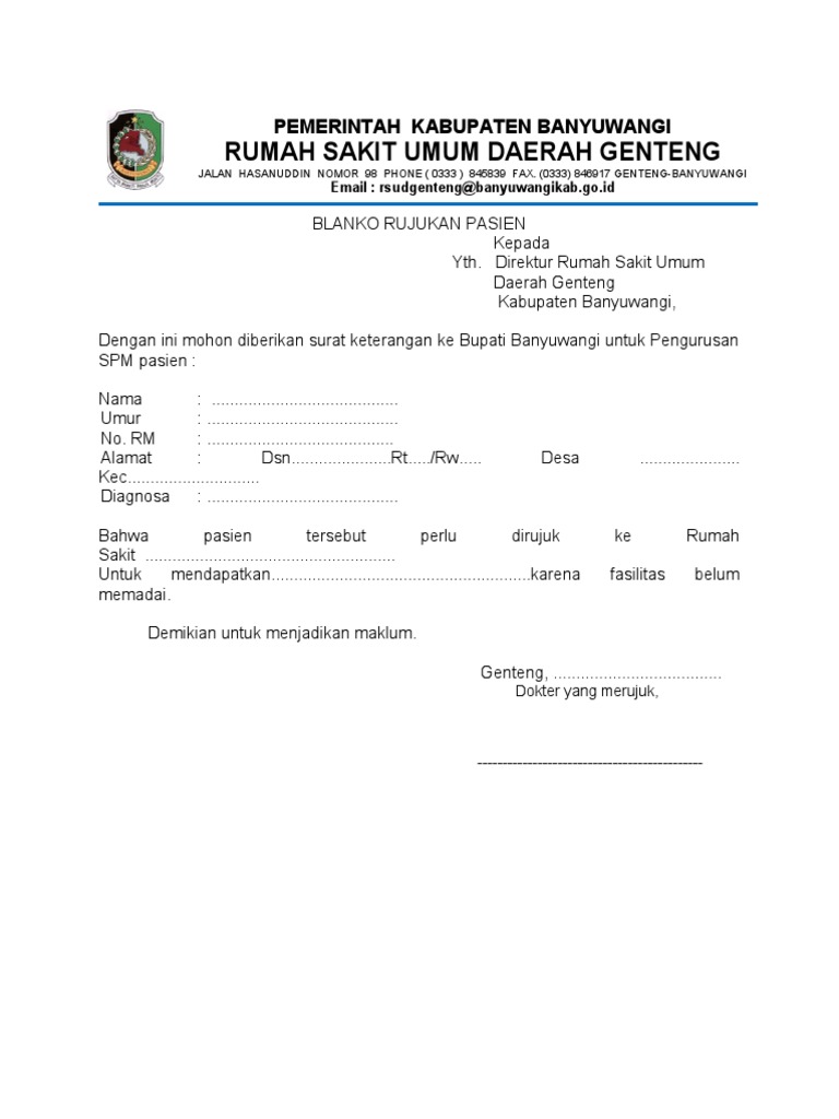 Blanko Rujukan Pasien | PDF