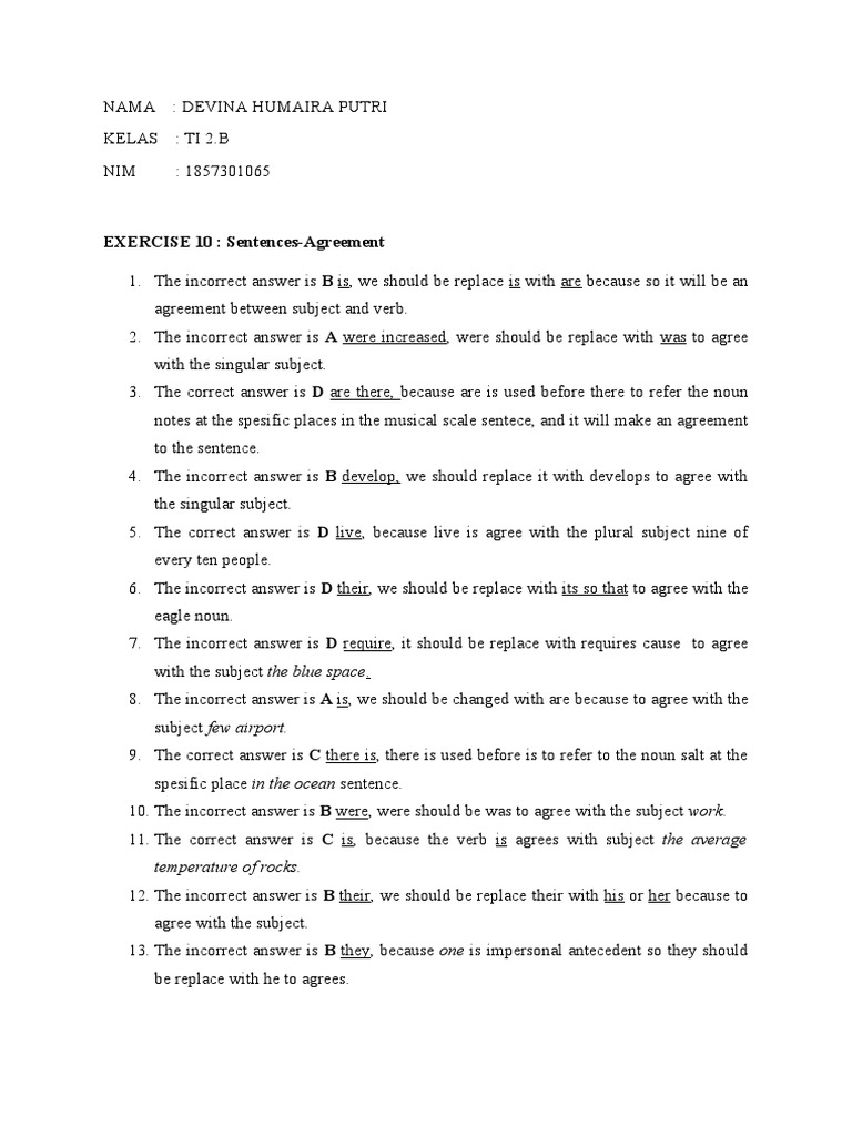 Devina Humaira Putri - 1857301065 | PDF | Grammatical Number | Verb