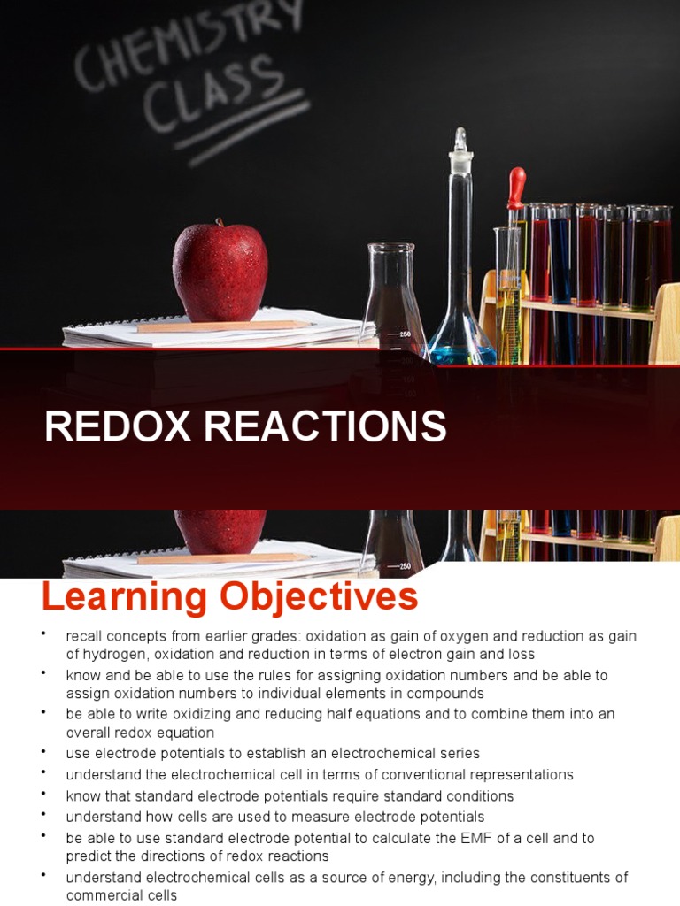 11.4A Redox Reaction and Electrochemistry | PDF | Redox | Rechargeable ...