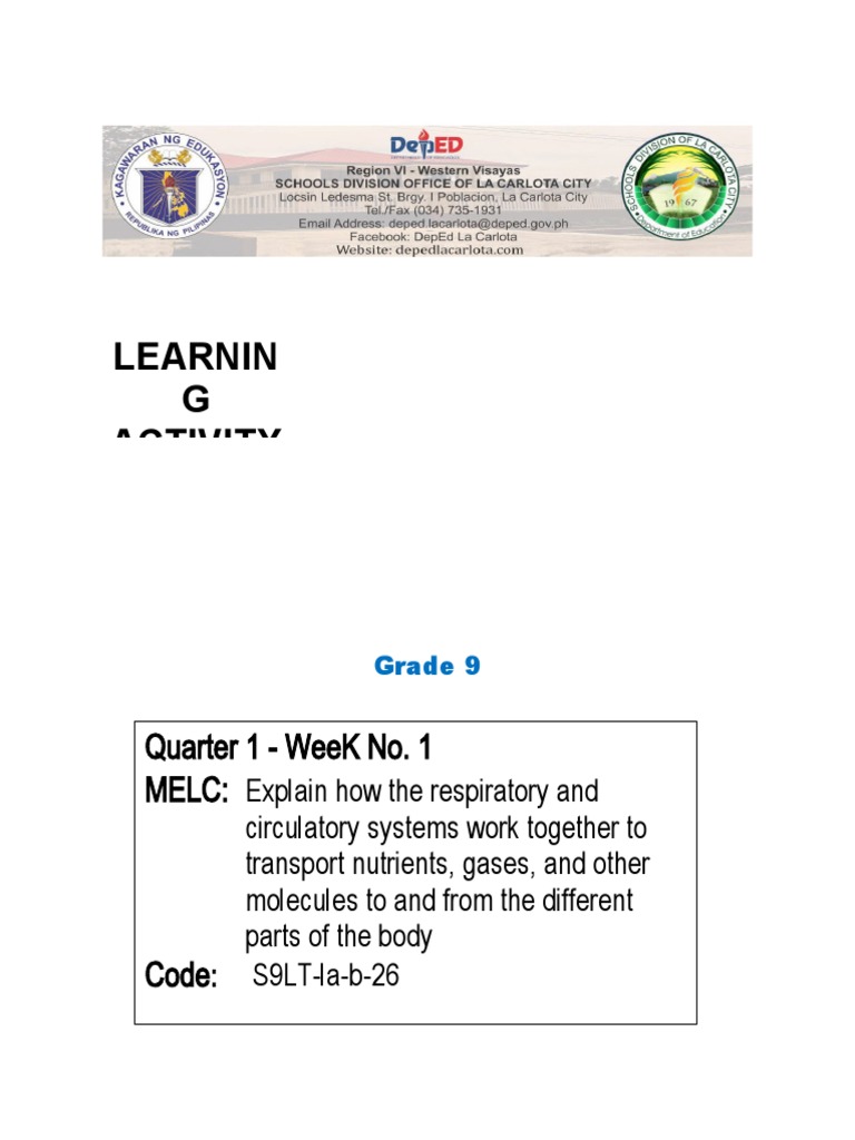 LAS Science 9 Quarter 1 Week 1 | PDF | Heart Valve | Atrium (Heart)