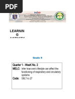 Science 9 Q1 Module 1 Respiratory and Circulatory With Key Answer | PDF | Heart Valve | Atrium ...
