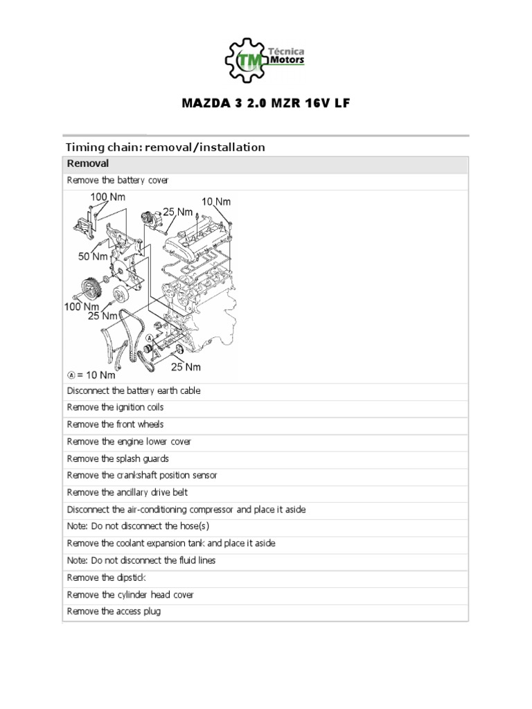 LF-Timing-Chain. Mazda 3 2.0 | PDF | Belt (Mechanical) | Ignition System