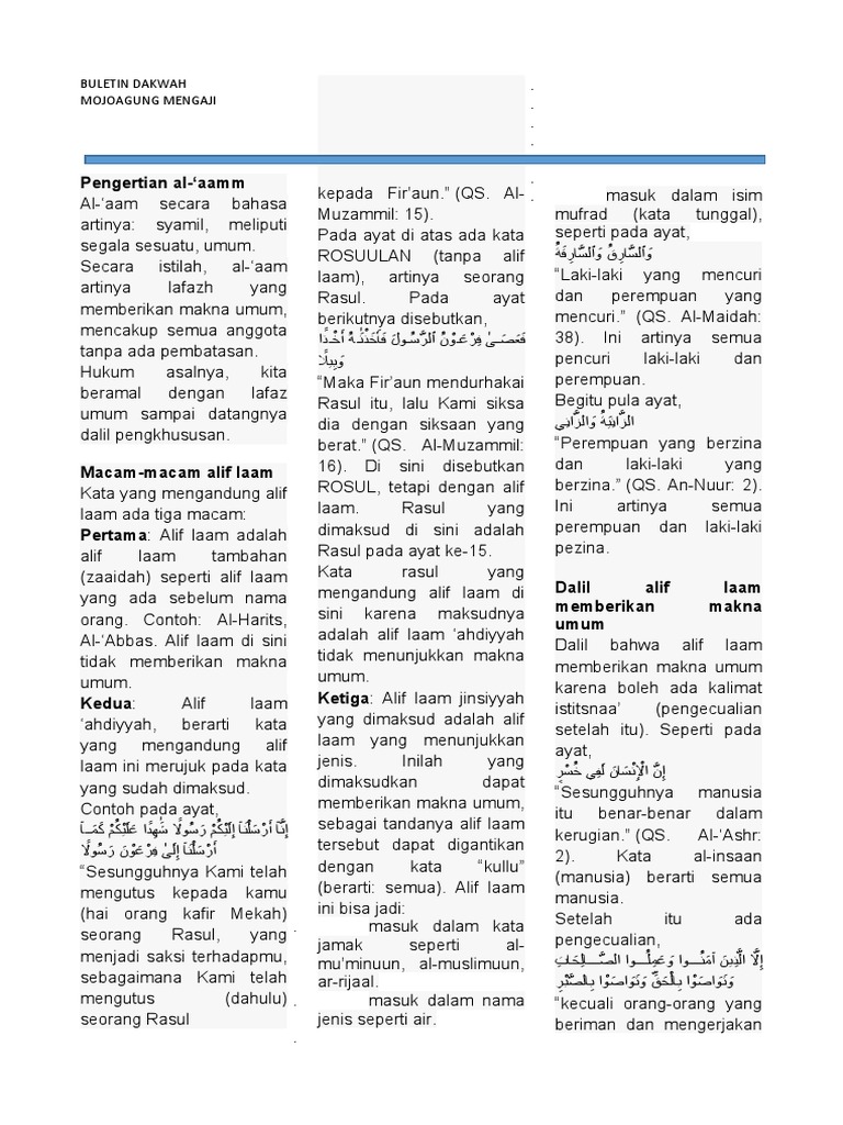 Contoh Buletin Dakwah Standar | PDF