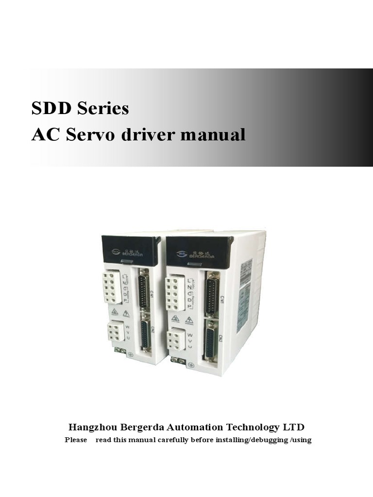 SDD Series AC Servo Driver Manual: Hangzhou Bergerda Automation ...