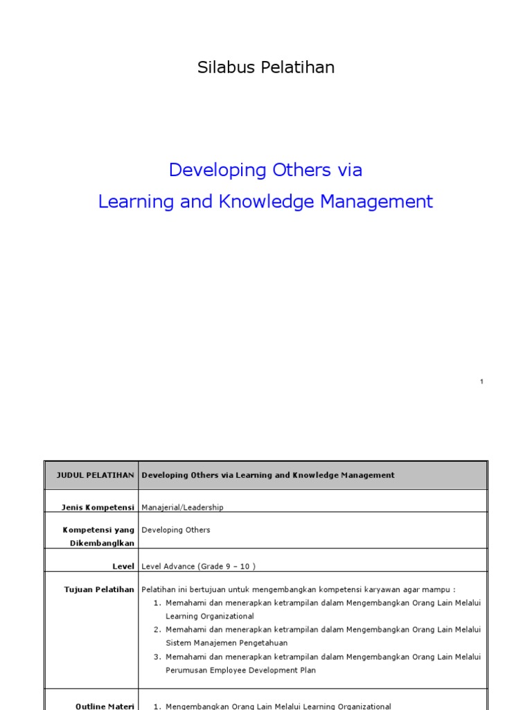 Developing Others Via Learning | PDF