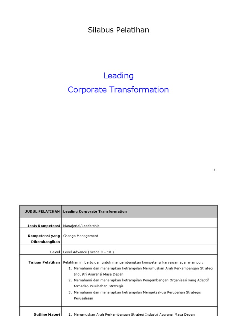 Leading Corporate Transformation Pdf