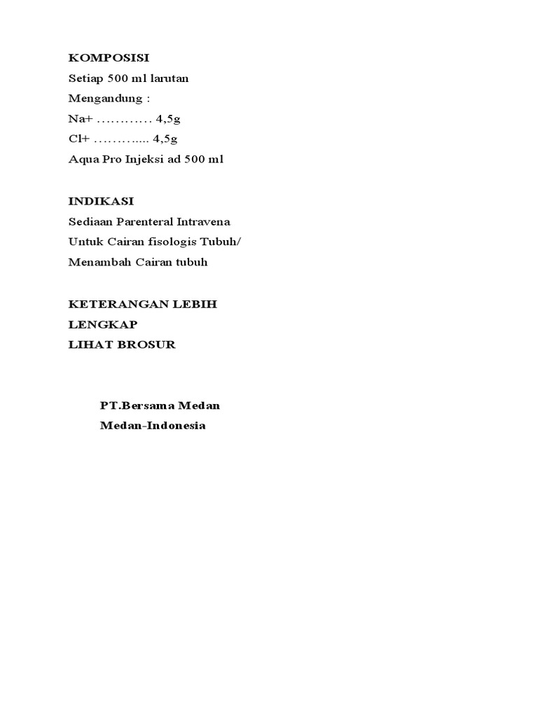 Etiket Brosur Infus Dan Vial | PDF