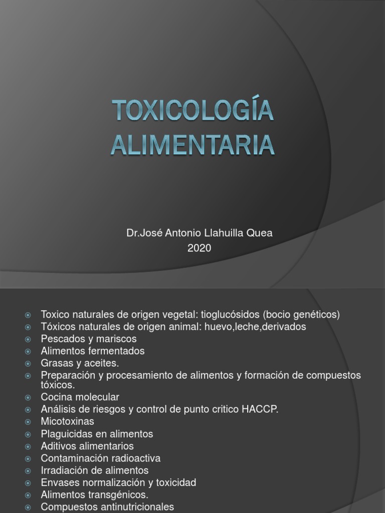 15-Toxicologia Alimentaria 2020 | PDF