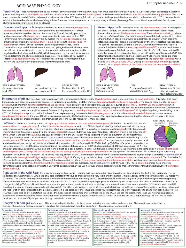 Acid Base Physiology | PDF | Buffer Solution | Physiology