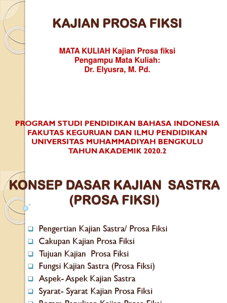 Kajian Prosa Fiksi dan Strukturnya | PDF