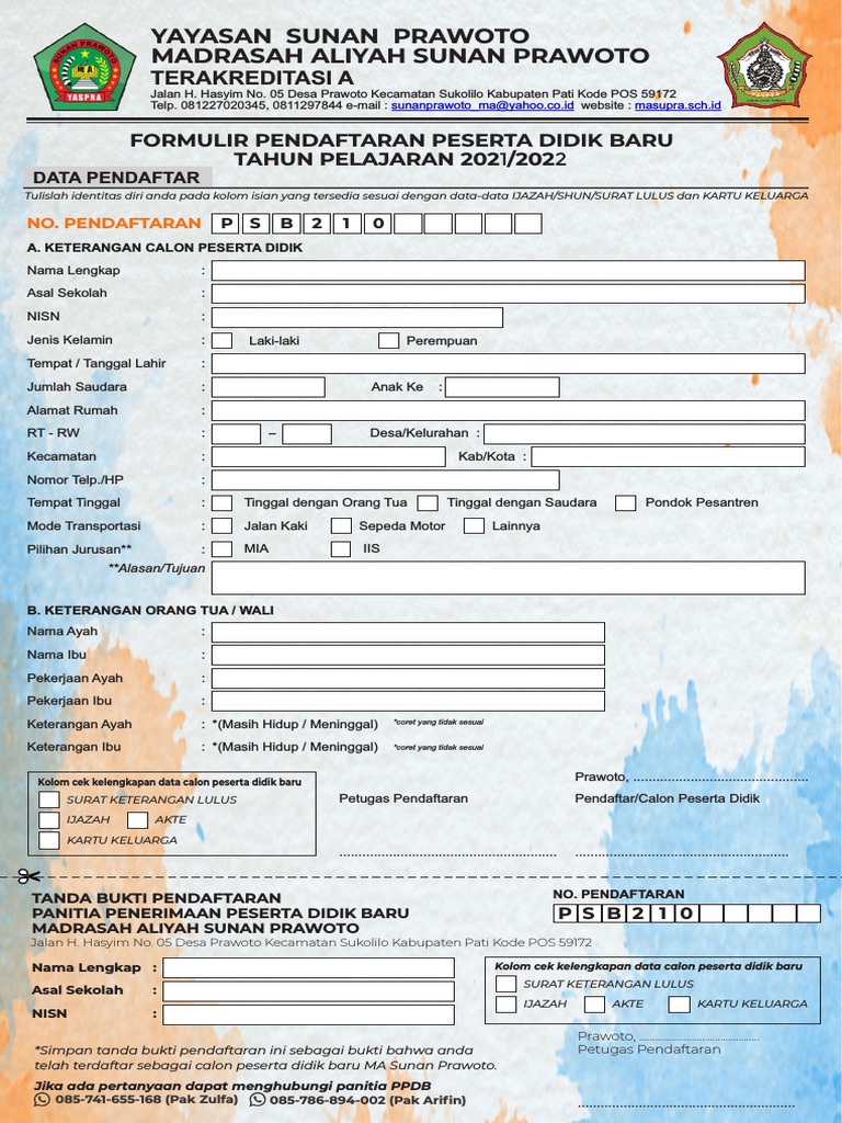 Formulir PPDB 2021-2022 | PDF