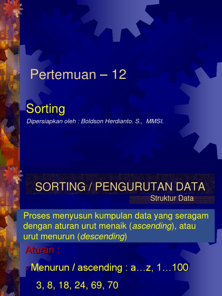 Pertemuan Ke-12 (Sorting) | PDF