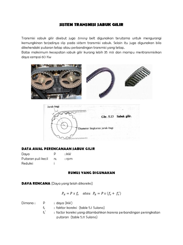 Transmisi Sabuk Gilir | PDF | Sains & Matematika | Teknologi & Rekayasa