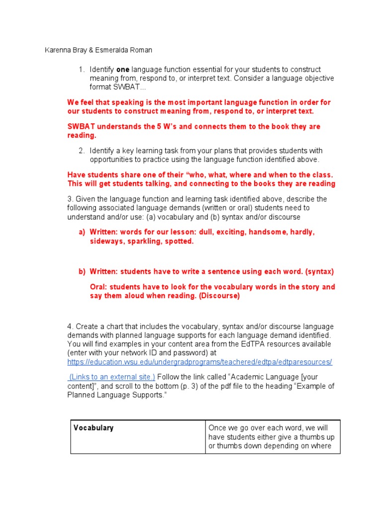 Instructional Supports For Language Demands | PDF | Vocabulary | Word