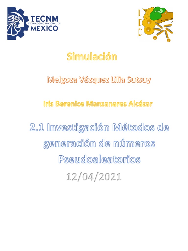 2.1 Investigación Métodos de Generación de Números Pseudoaleatorios PDF ...