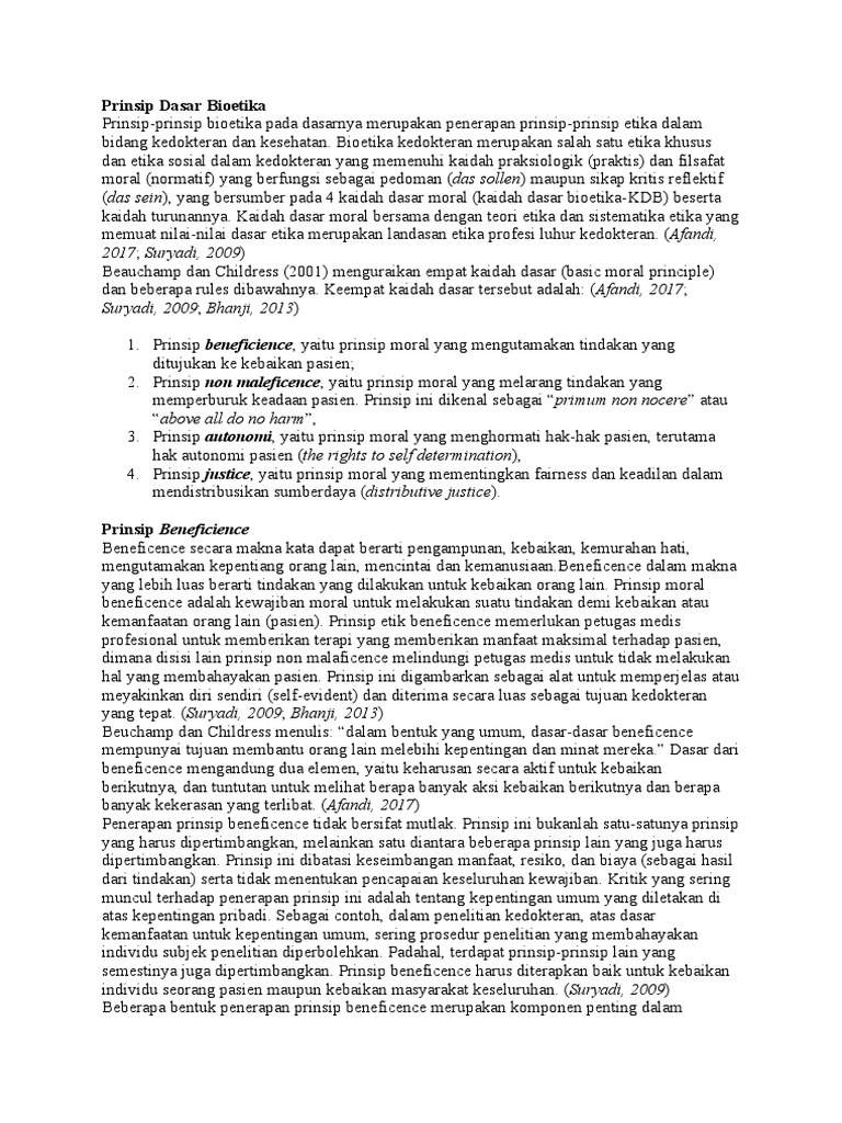 Prinsip Dasar Bioetika | PDF | Politik | Pengembangan Diri