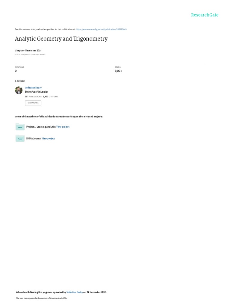 Analytic Geometry and Trigonometry | PDF | Numbers | Complex Number
