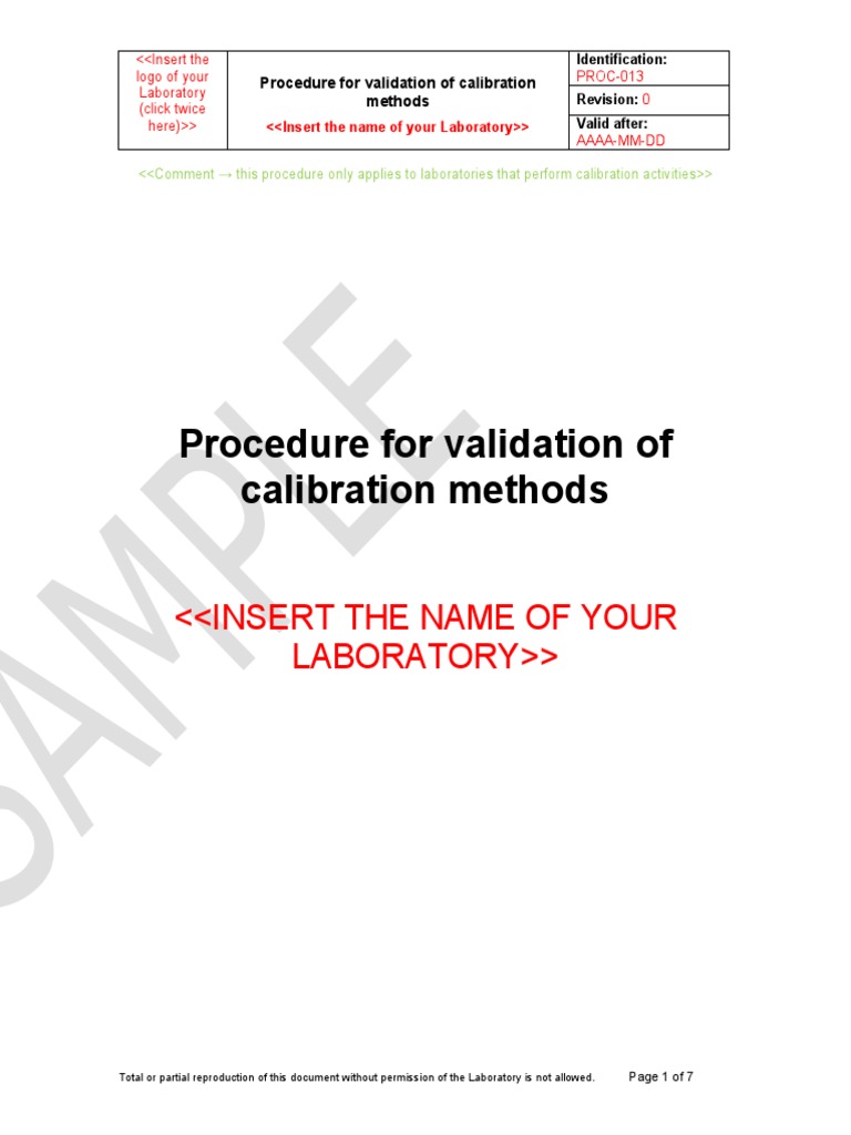 Procedure ISO IEC 17025-2017 Free Sample | PDF | Verification And Validation | Calibration