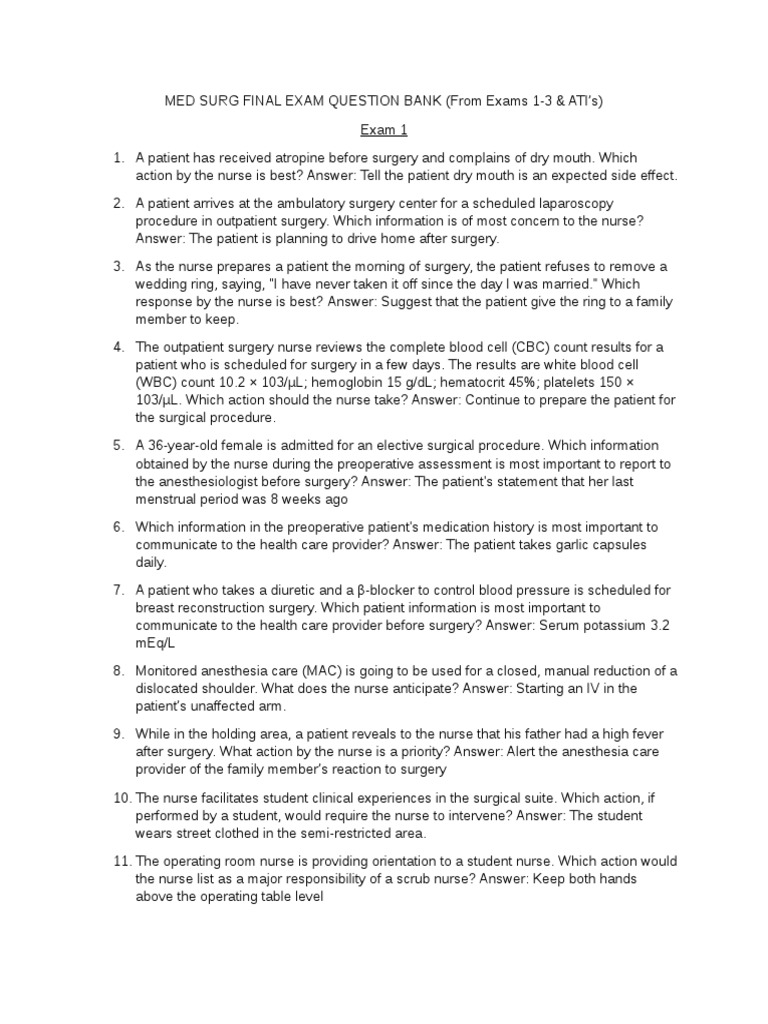 Preoperative, Perioperative, and Postoperative Nursing Considerations ...