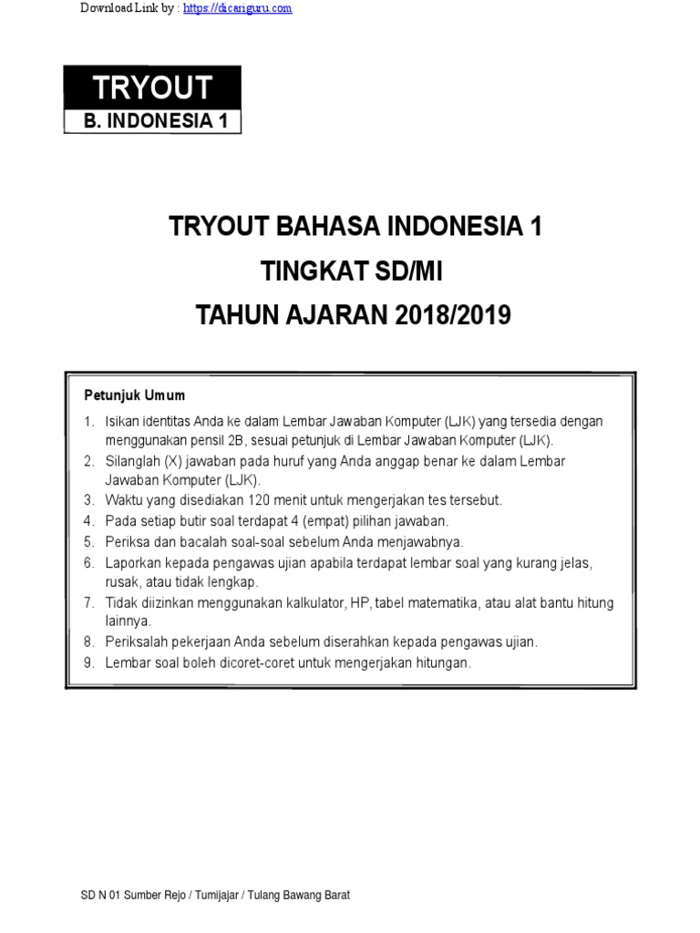 Tryout Bi 1 | PDF