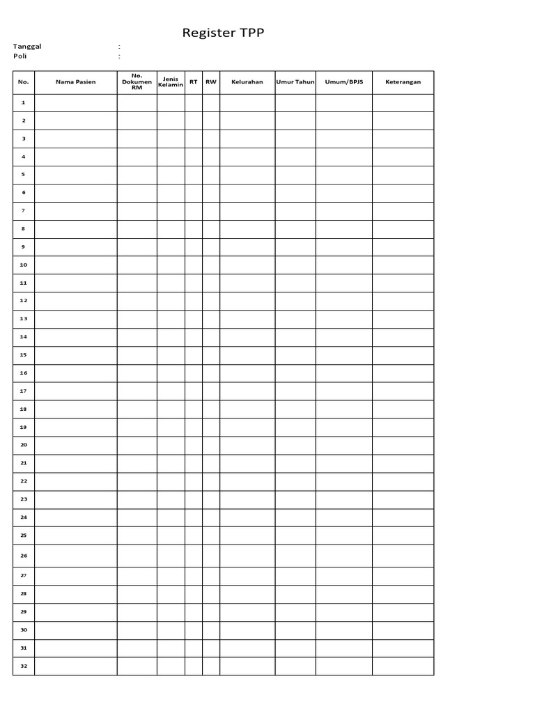 Form Register TPP | PDF