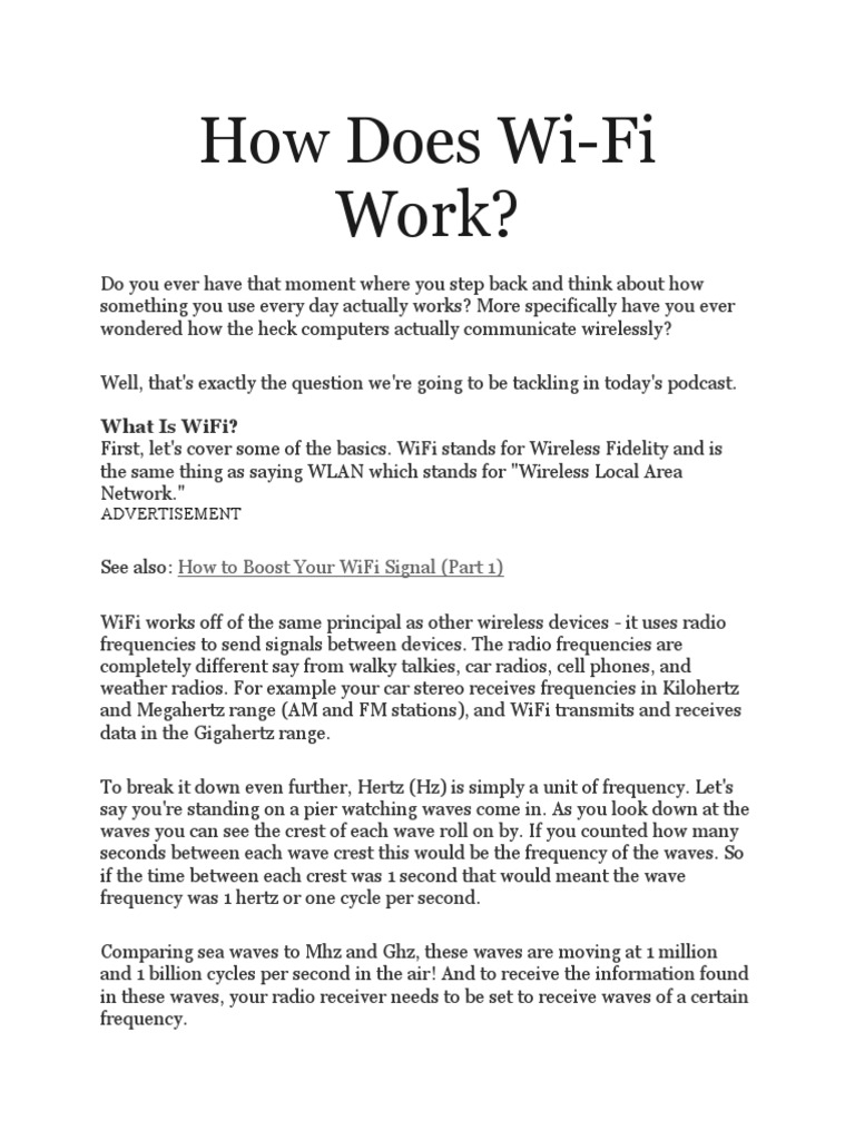 How Does Wifi Work | PDF