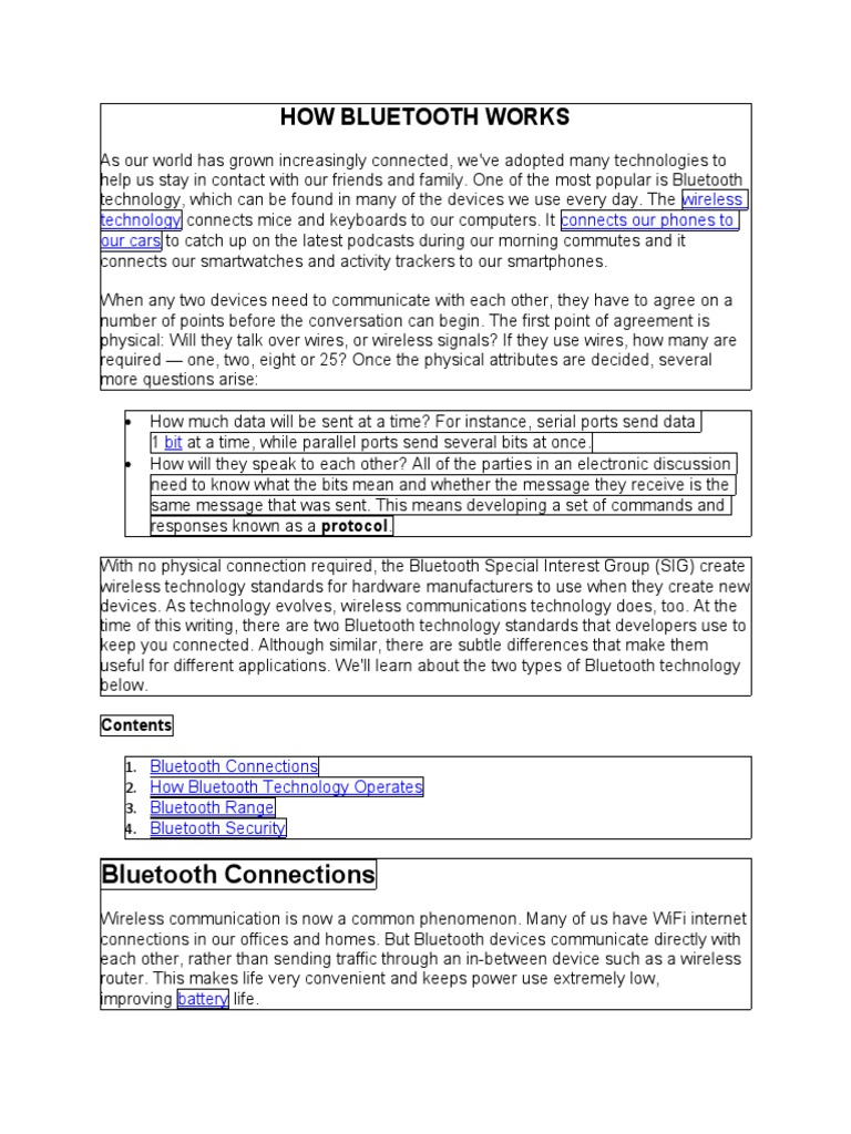 How Bluetooth Works | PDF | Bluetooth | Radio