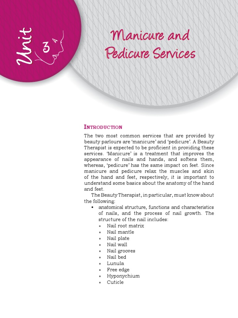 Manicure and Pedicure Services: Ntroduction | PDF | Nail (Anatomy ...