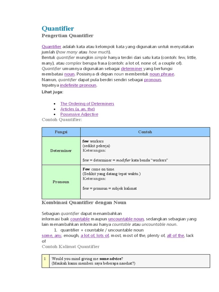 Grammar Quantifier | PDF