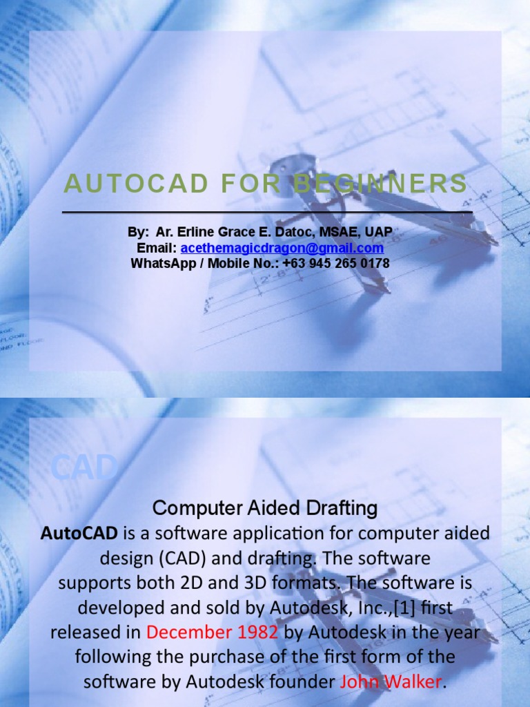 01 AutoCAD Intoduction and The AutoCAD Interface | PDF | Auto Cad ...