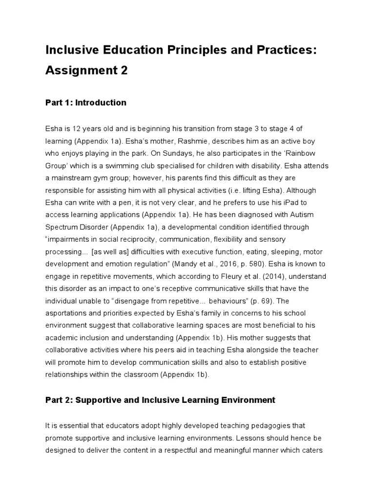 Inclusive Education for Students with ASD | PDF | Inclusion (Education ...