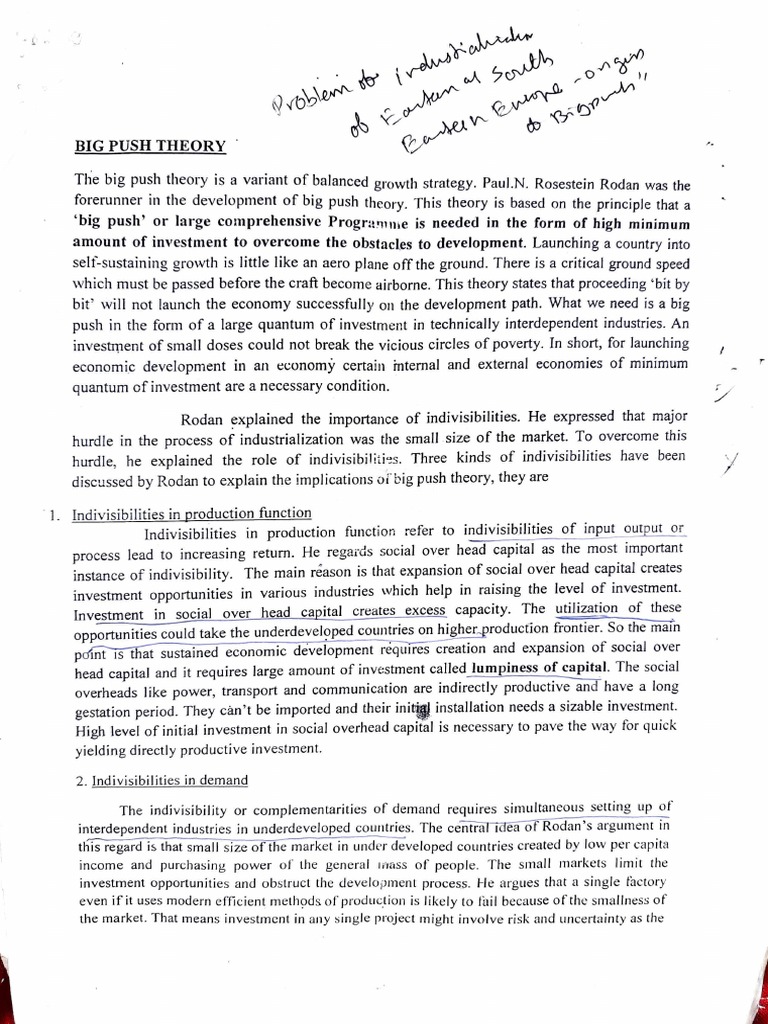 Big Push Theory Explained | PDF | Macroeconomics | Economics