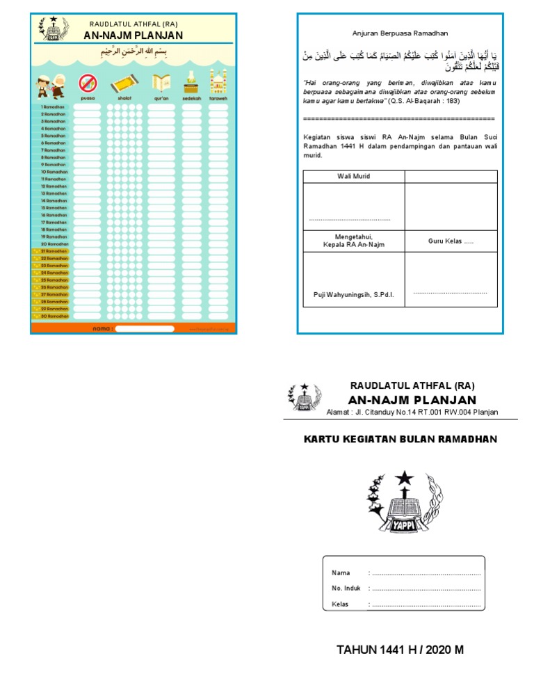 Tabel Kegiatan Ramadhan | PDF