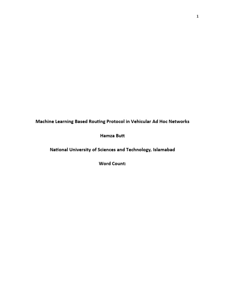 Machine Learning Based Routing Protocol in Vehicular Ad Hoc Networks | PDF | Wireless Ad Hoc ...